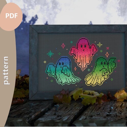 Spooky Ghost Cross Stitch Pattern PDF Digital Download - Etsy