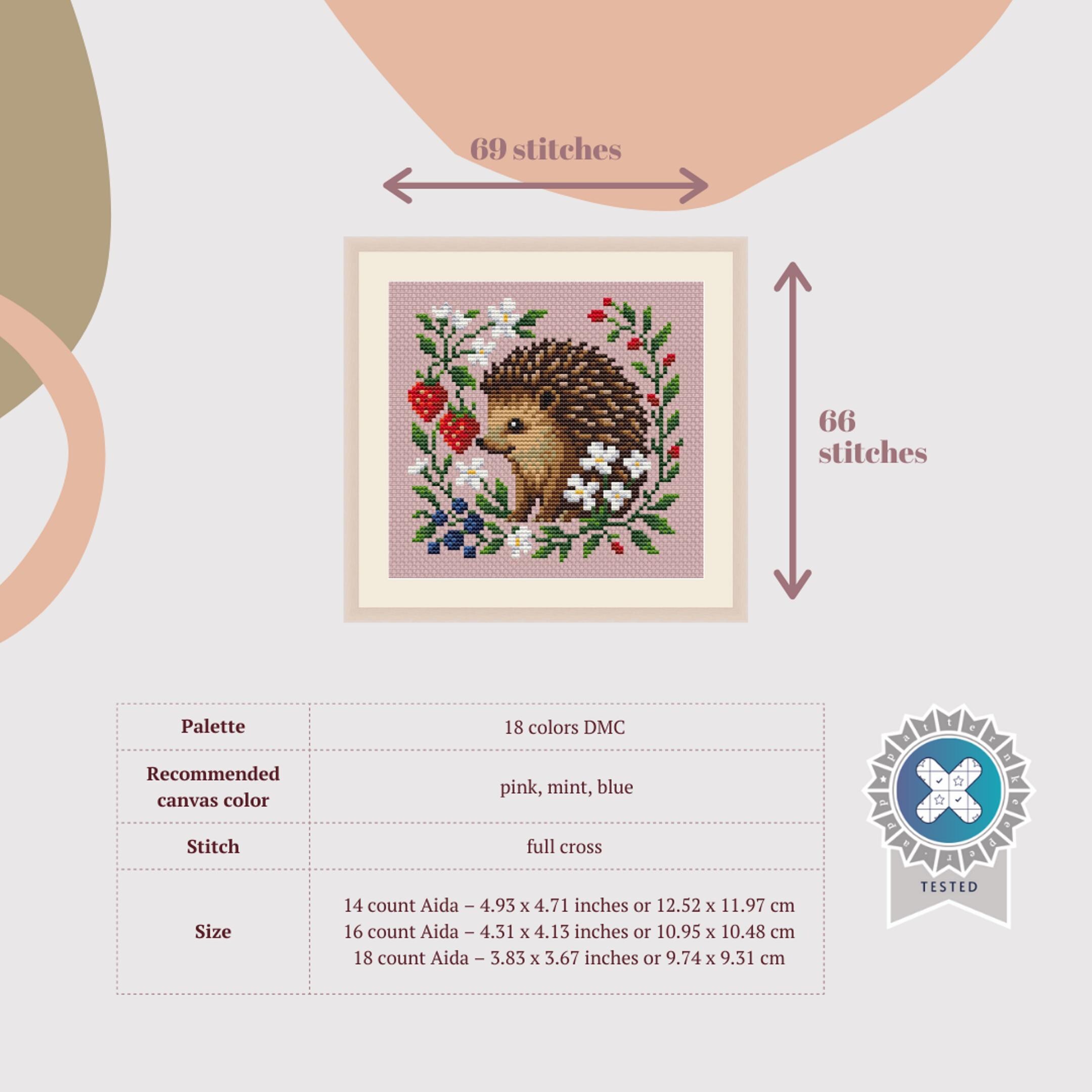 Hedgehog Cross Stitch Pattern: Cottagecore Sampler (PDF Download) - Etsy