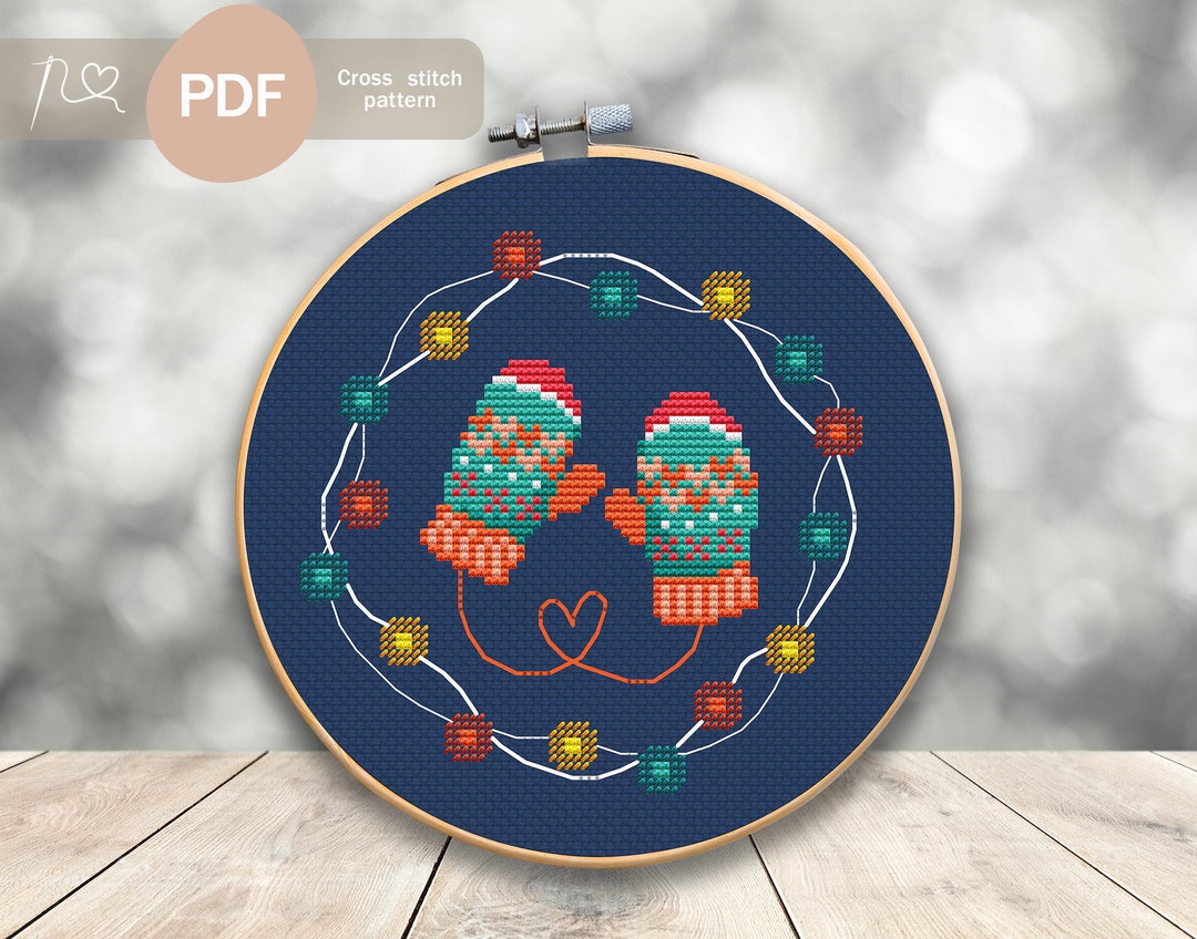Christmas Mittens Cross Stitch Pattern PDF, Instant Digital Download ...