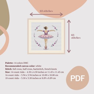 Dancing Ballerina Cross Stitch Pattern PDF Instant Download, Floral ...