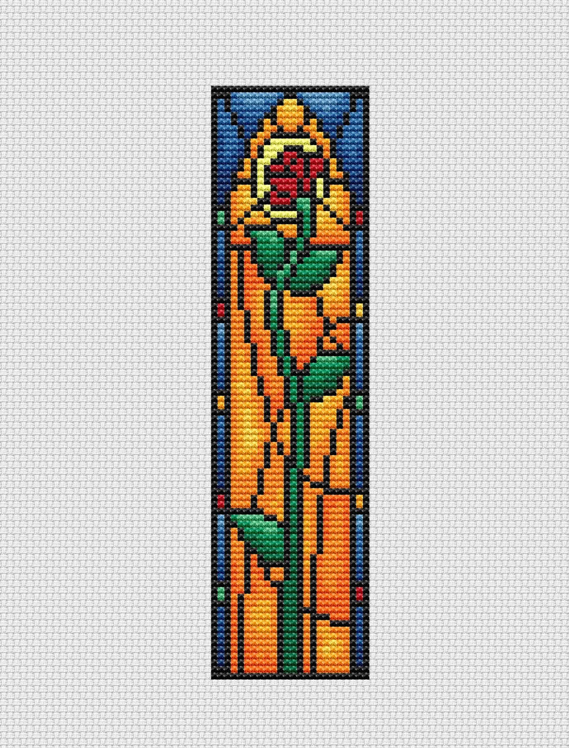 Stained Glass Bookmark Cross Stitch Pattern PDF Instant - Etsy