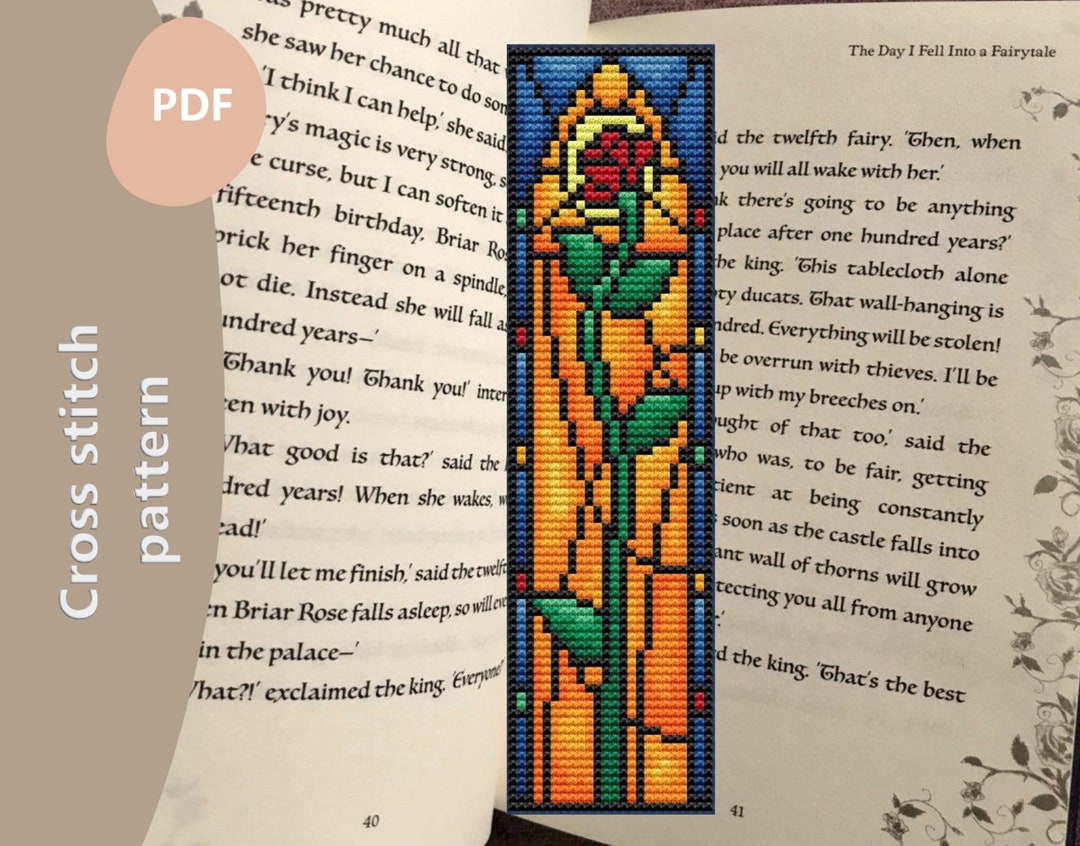 Stained Glass Bookmark Cross Stitch Pattern PDF Instant - Etsy