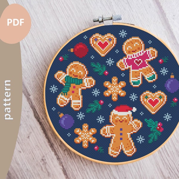 Gingerbread Cross Stitch Pattern - Etsy