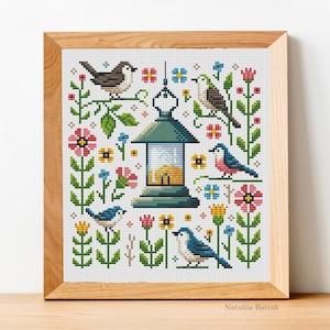 Bird Feeder Sampler Cross Stitch Pattern PDF Instant Download Bird ...