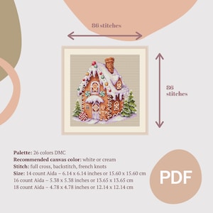 Gingerbread House Cross Stitch Pattern PDF, Instant Digital Download ...