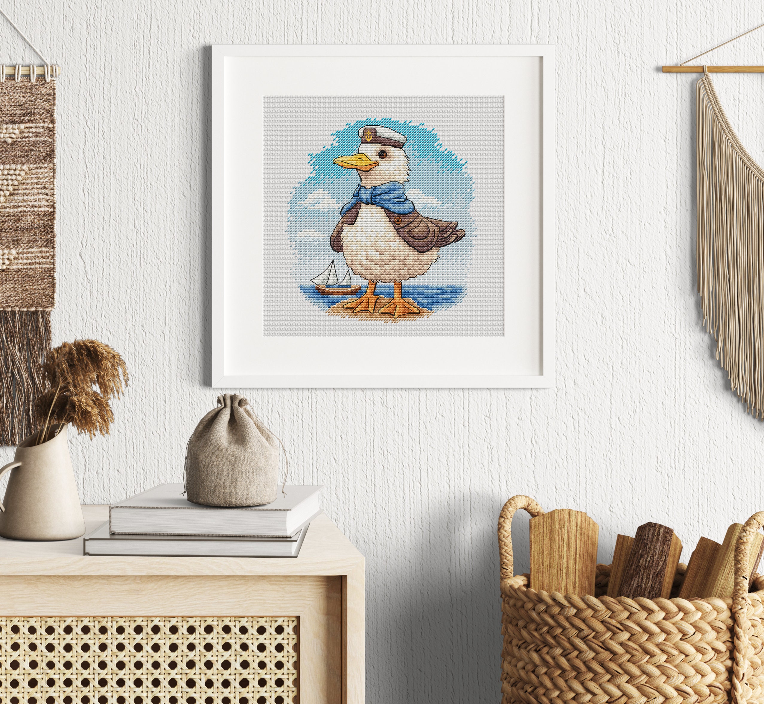 Sailor Seagull Cross Stitch Pattern PDF Instant Digital - Etsy Australia