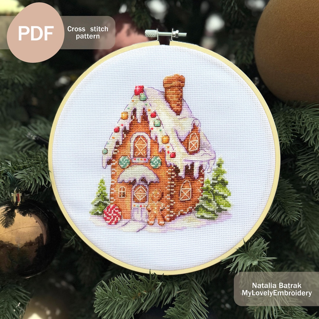 Gingerbread House Cross Stitch Pattern PDF, Instant Digital Download ...