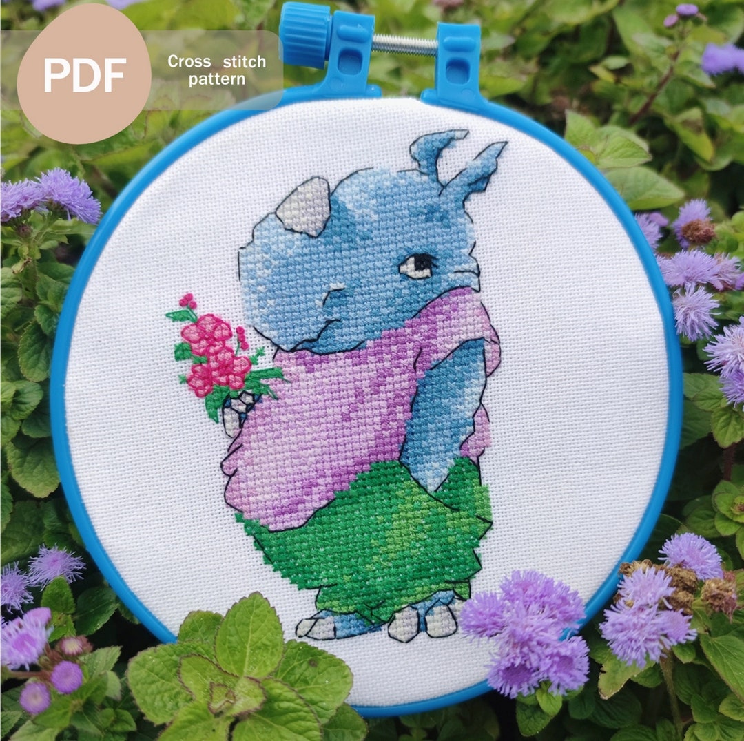 Rhino Cross Stitch Pattern PDF, Instant Digital Download, Animal Cross ...