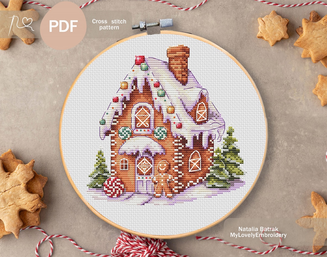 Gingerbread House Cross Stitch Pattern PDF, Instant Digital Download ...