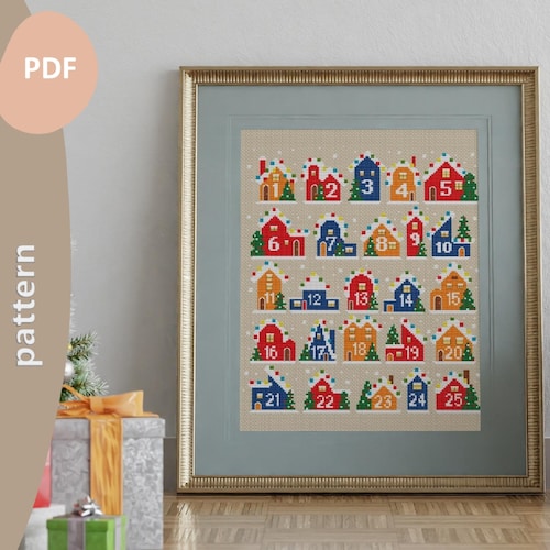 Christmas Cross Stitch Pattern Advent Calendar Cross Stitch - Etsy