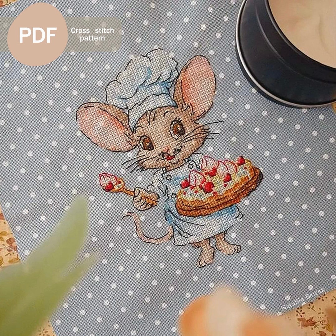 Cute Baker Mouse Cross Stitch Pattern PDF, Instant Digital Download ...