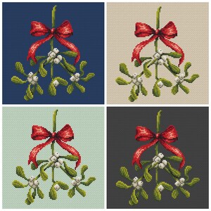 Christmas Mistletoe Cross Stitch Pattern PDF, Instant Digital Download ...