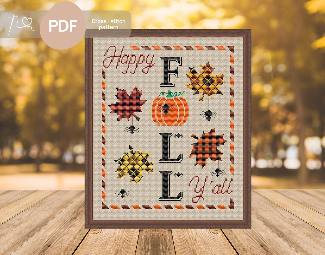 Happy Fall Y'all Cross Stitch Pattern PDF, Instant Digital Download ...