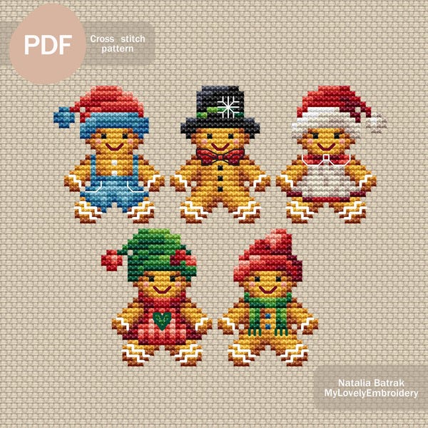 Gingerbread Cross Stitch Pattern - Etsy