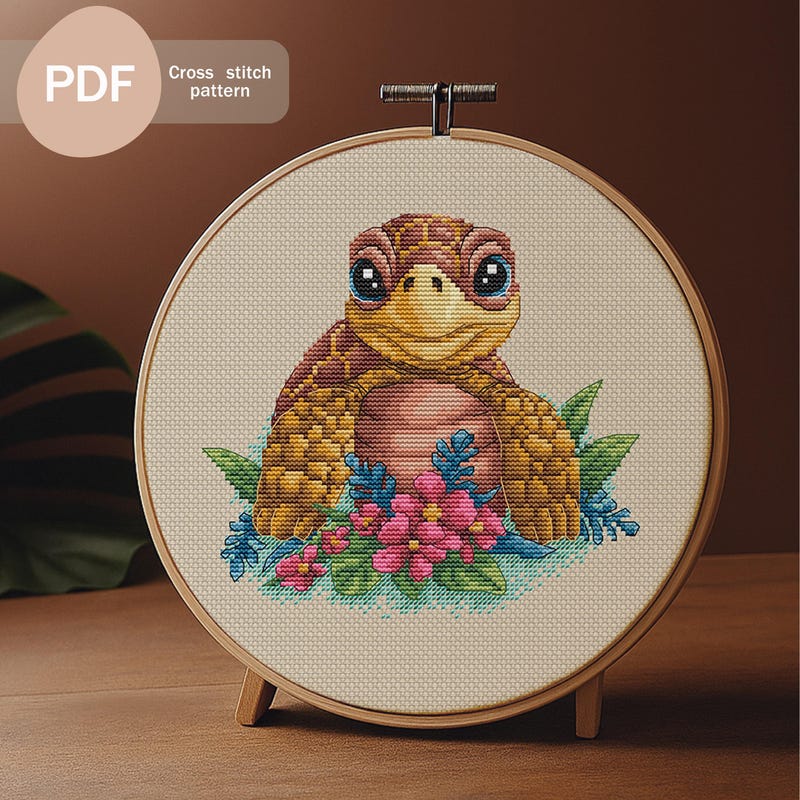 Turtle Cross Stitch - Etsy