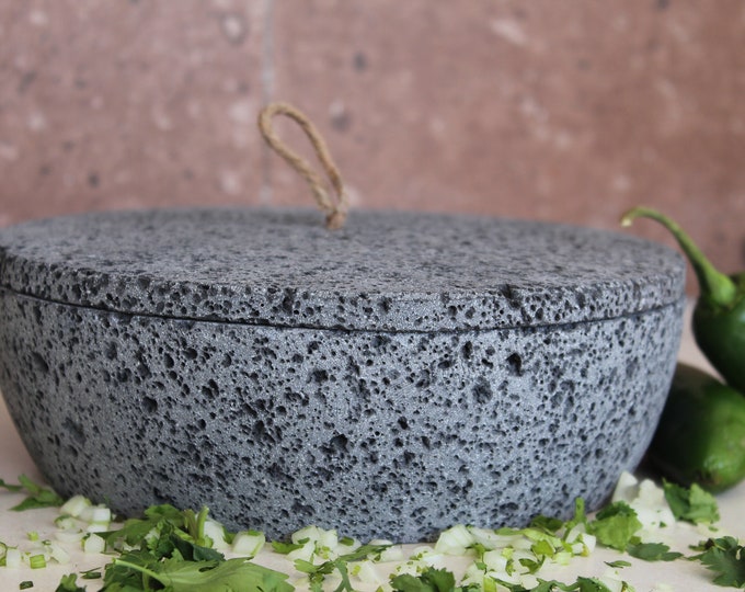 Mexican Tortillero Lava Stone, It Includes a Small Pan to Warm, in ...