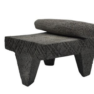 Small Mexican Metate Lava Rock With Metalpil 16.5 X 13.5 CM | Etsy