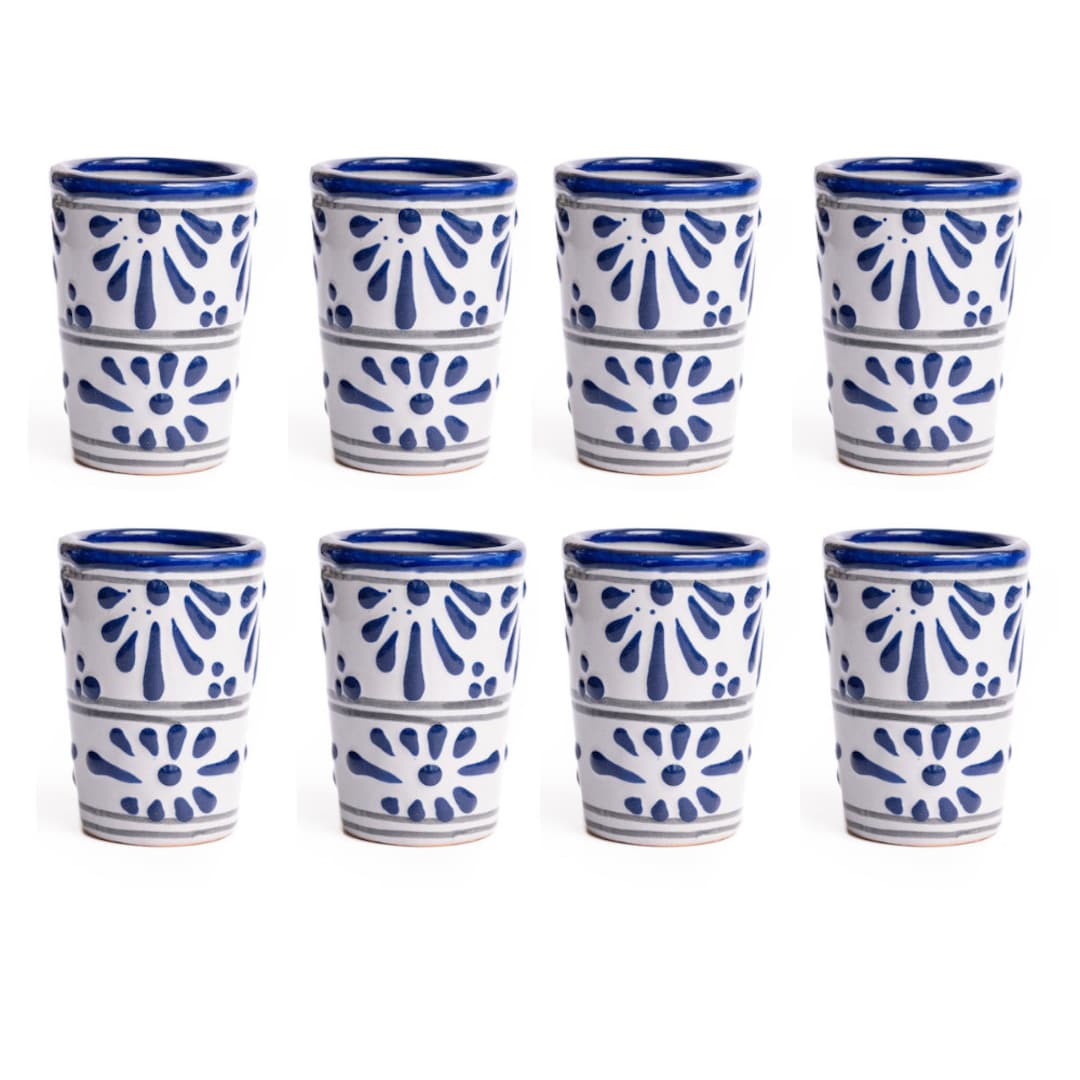 Set of 8 Exquisite Talavera Tequileros: Hand-crafted 2 Oz - Etsy