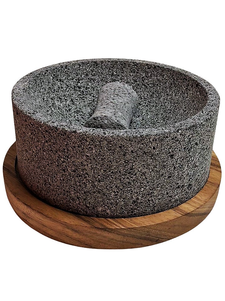 Molcajete Basalt Volcanic Stone Mortar and Pestle 20 CM - Etsy