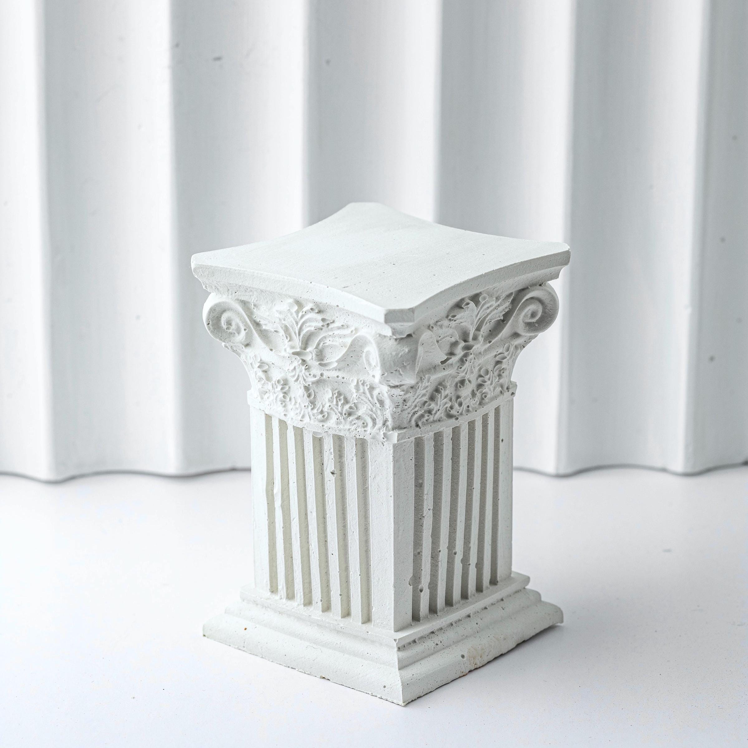 White Plaster Pedestal Stand