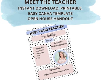 Editable Meet the Teacher Form- Canva Template - Etsy