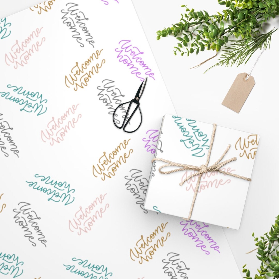 Housewarming Gift Wrap Welcome Home Wrapping Paper Papel de envolver ...
