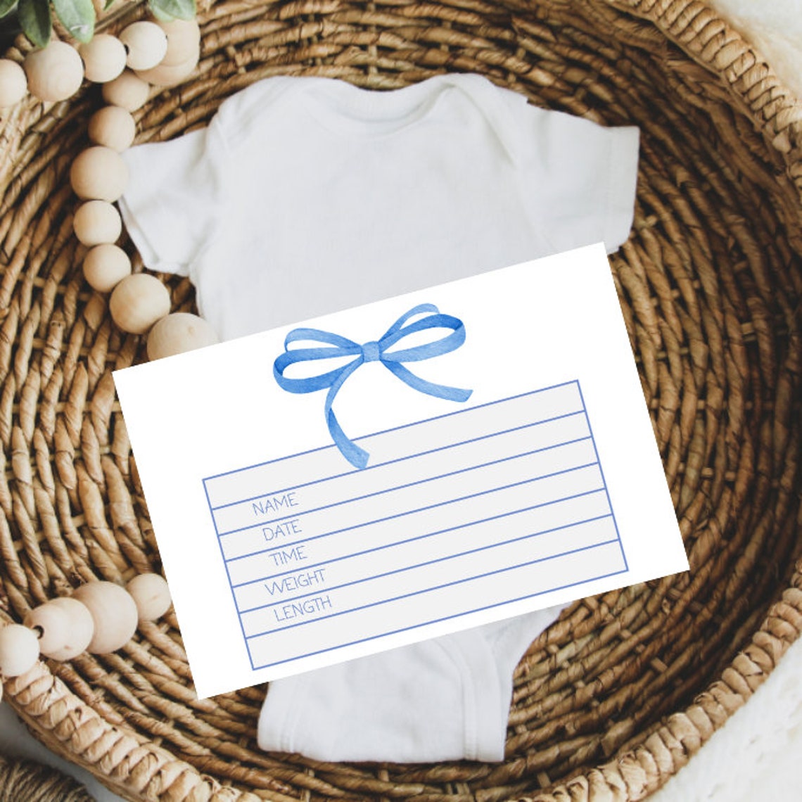 Printable Birth Stat Card, Hospital Crib Card for Baby, Baby Birth ...