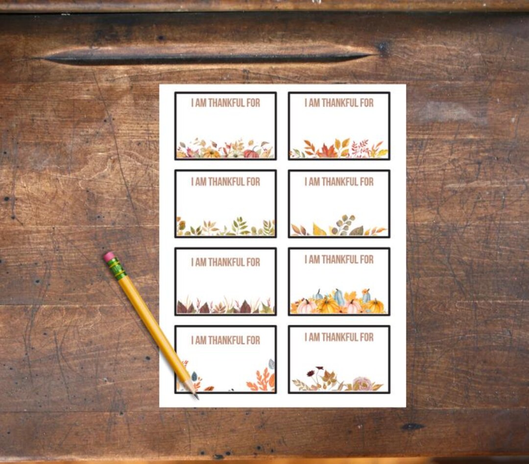 I Am Thankful for Cards, I Am Grateful for Cards, Thanksgiving ...