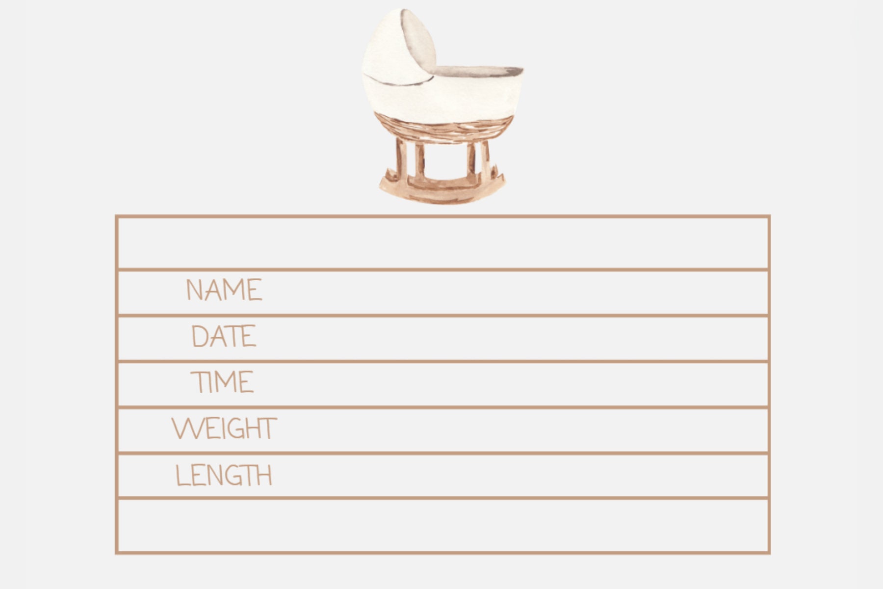 Printable Birth Stat Card, Hospital Crib Card for Baby, Baby Birth ...