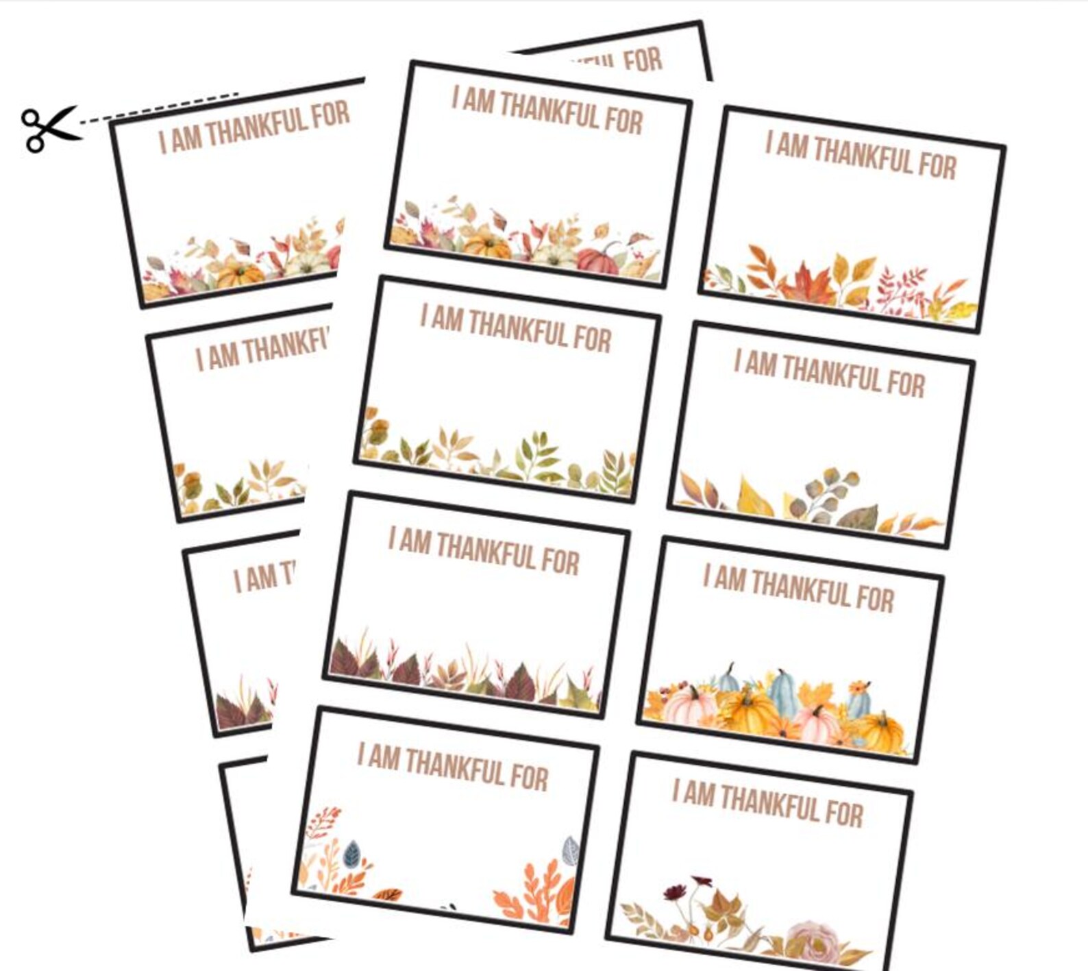 I Am Thankful for Cards, I Am Grateful for Cards, Thanksgiving ...