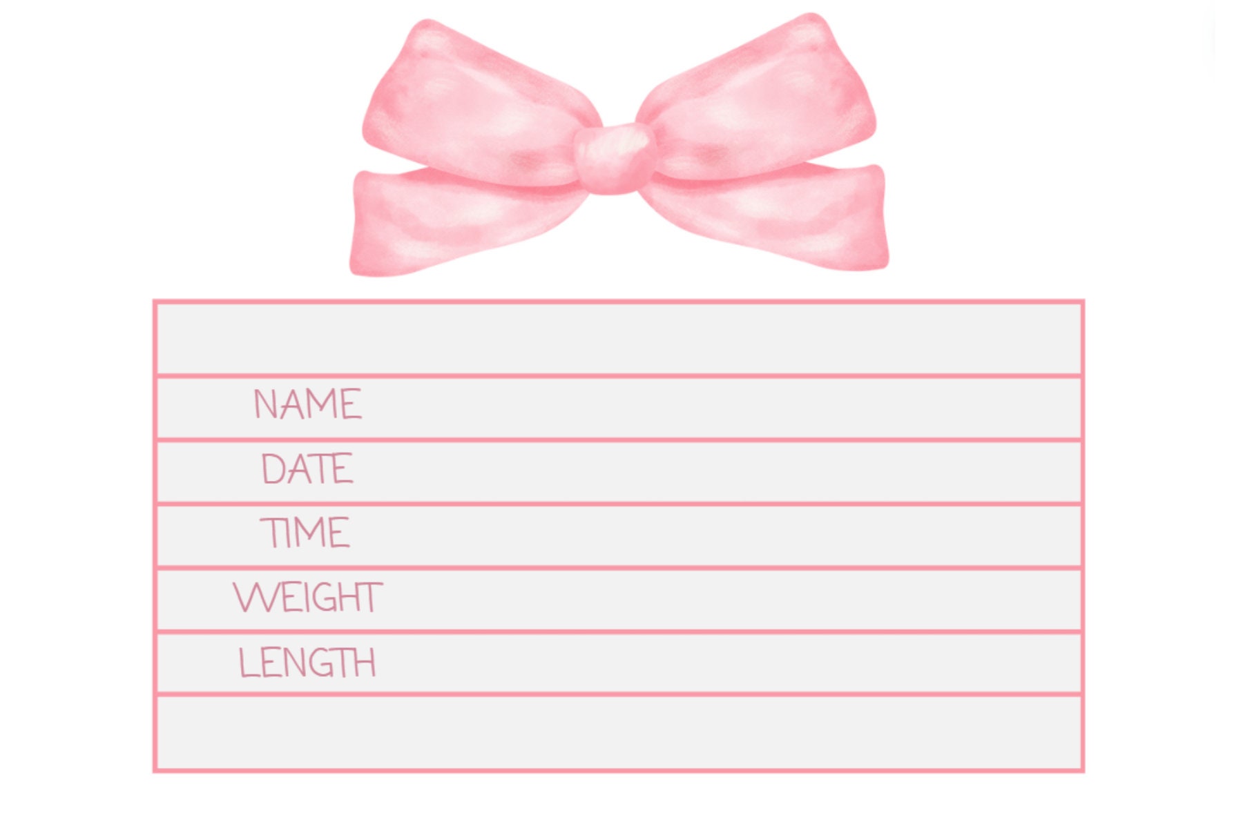 Printable Birth Stat Card, Hospital Crib Card for Baby, Baby Birth ...