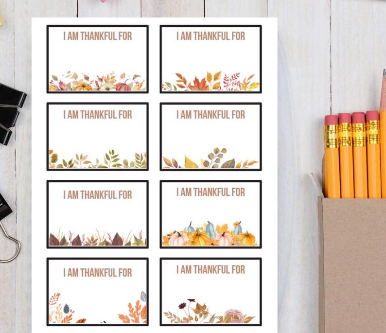 I Am Thankful for Cards, I Am Grateful for Cards, Thanksgiving ...