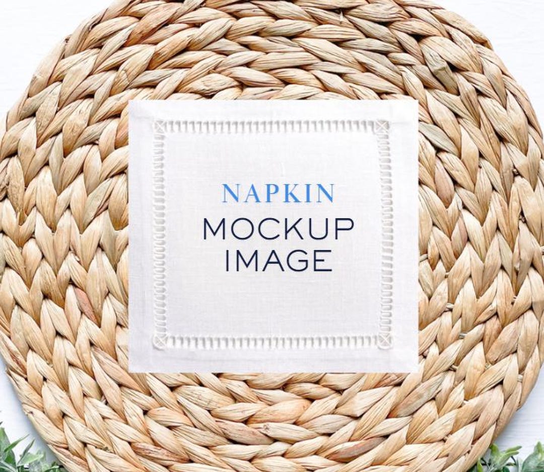 Cocktail Napkin Mockup for Etsy Thumbnail Image Embroidery Mockup ...