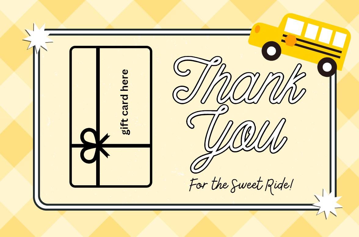 Bus Driver Appreciation Printable Card, Bus Driver Thank You Card ...