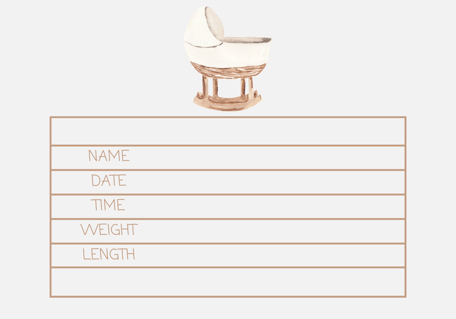 Printable Birth Stat Card, Hospital Crib Card for Baby, Baby Birth ...