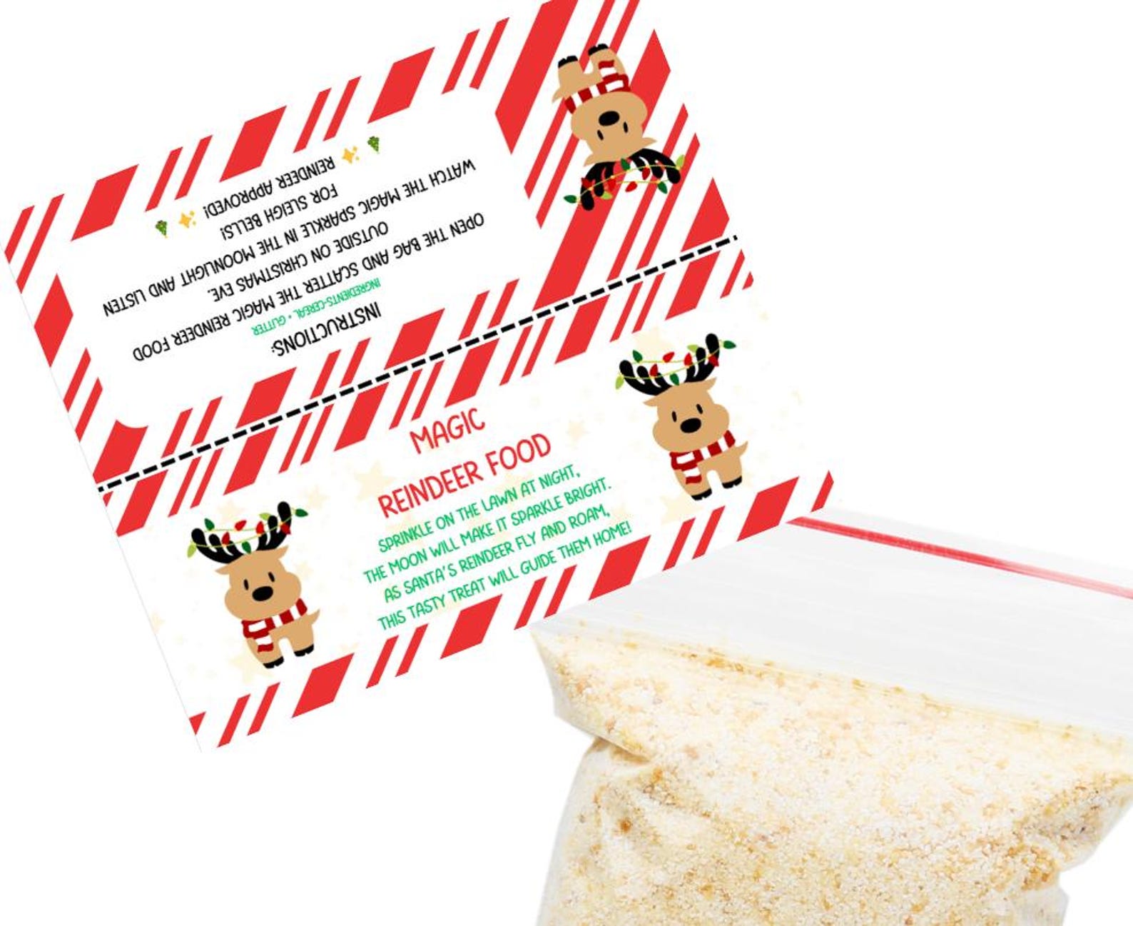 Reindeer Food Label Printable, Magic Reindeer Food Treat Bag Topper ...
