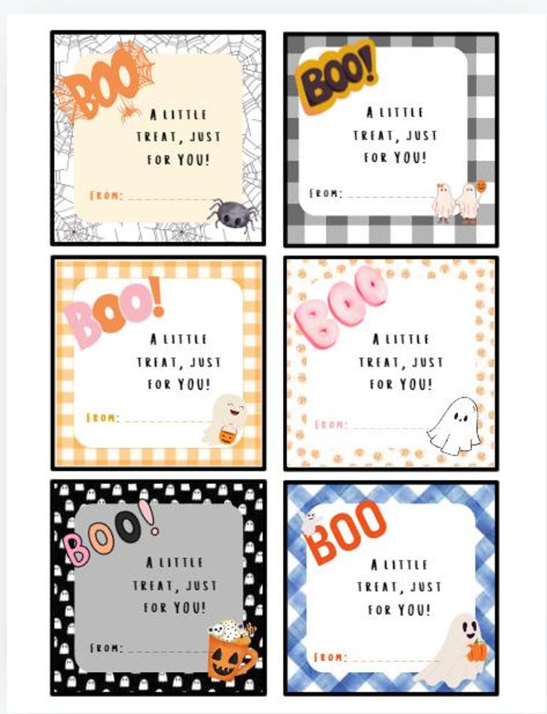 Halloween Printable, You've Been Booed Printable Gift Tags (PDF & PNG ...