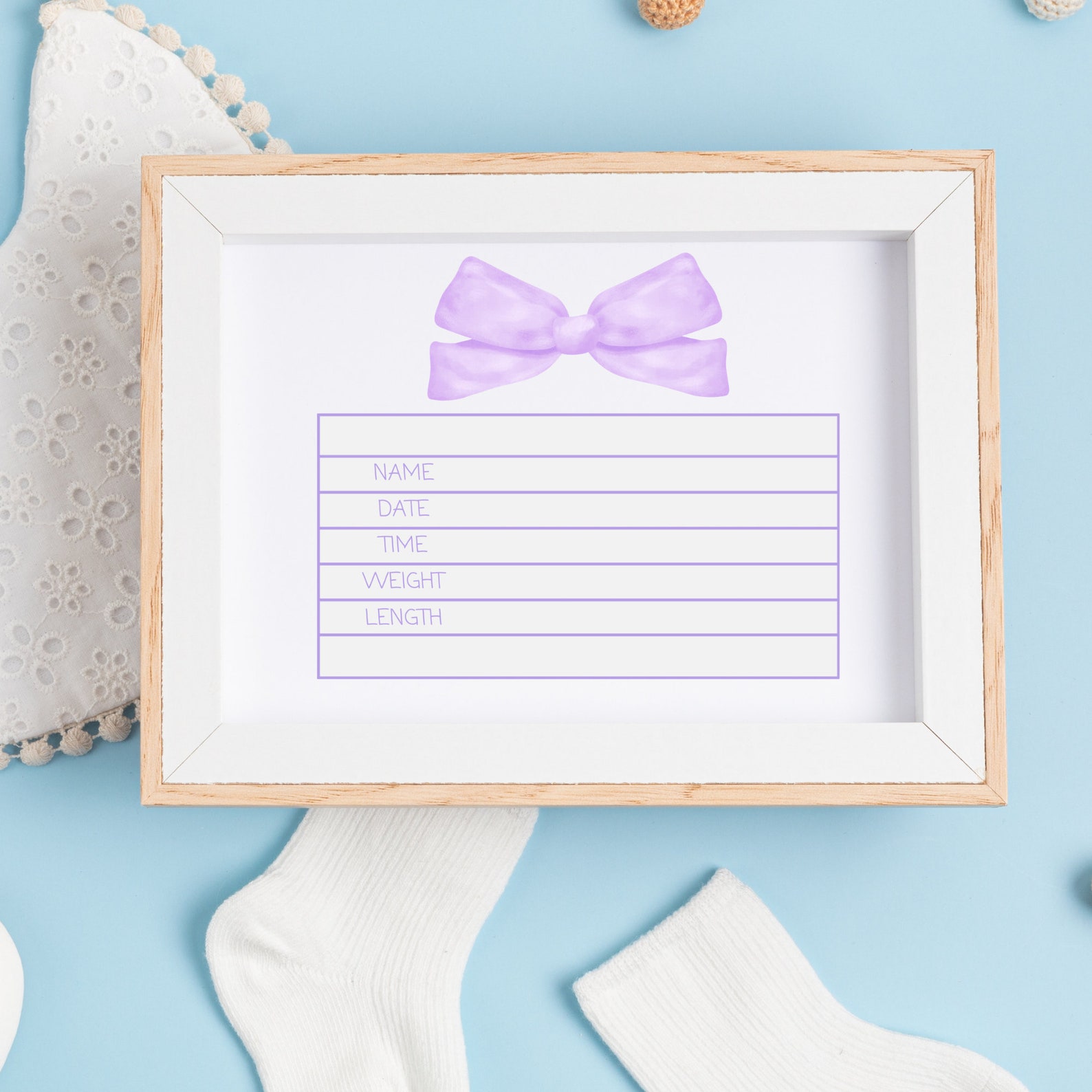 Printable Birth Stat Card, Hospital Crib Card for Baby, Baby Birth ...