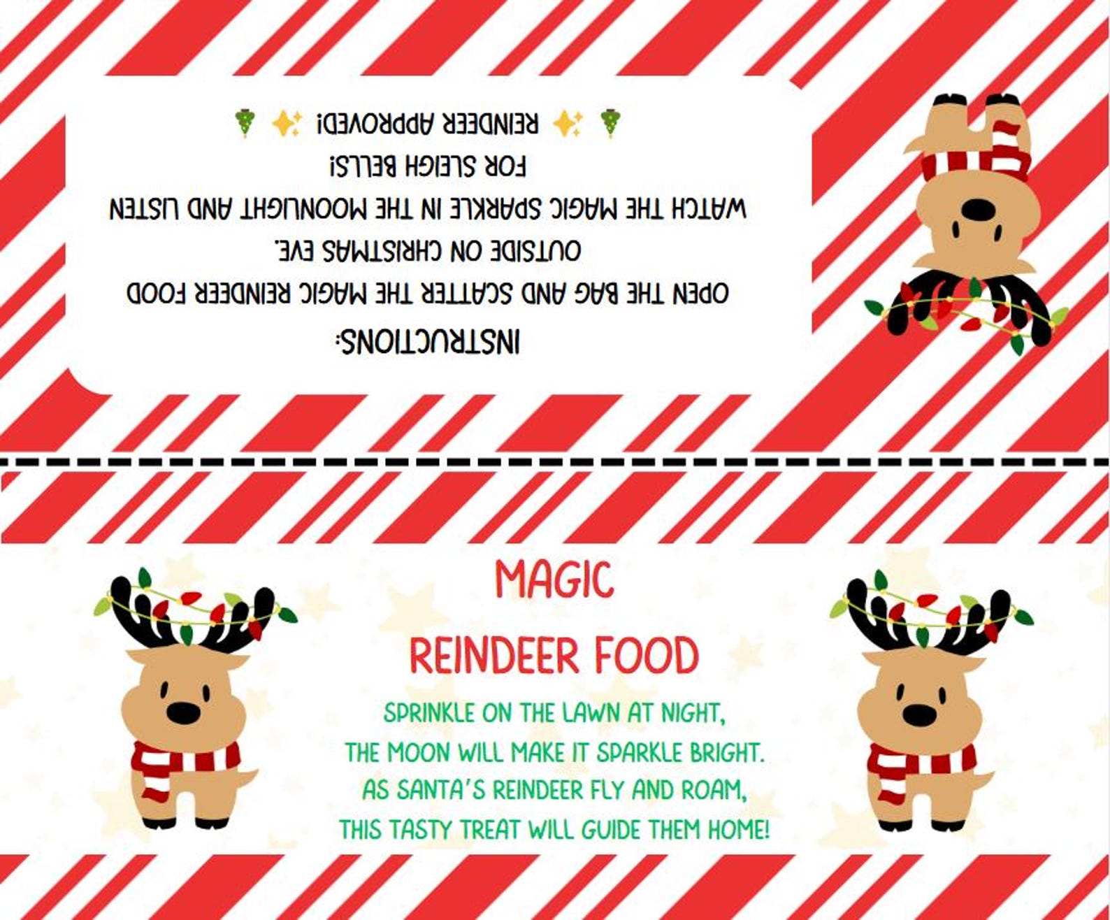 Reindeer Food Label Printable, Magic Reindeer Food Treat Bag Topper ...