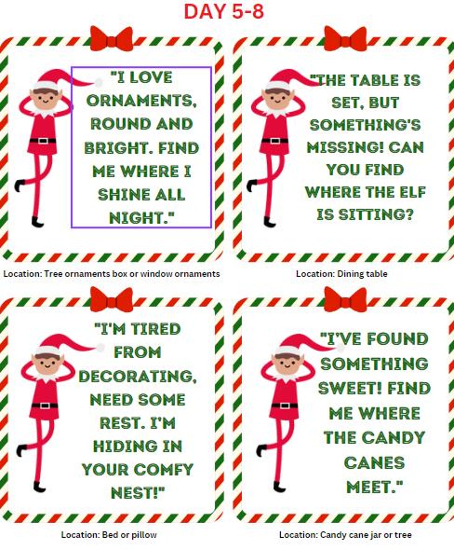 30-day Elf Scavenger Hunt Printable | Fun Holiday Elf Ideas for Kids ...