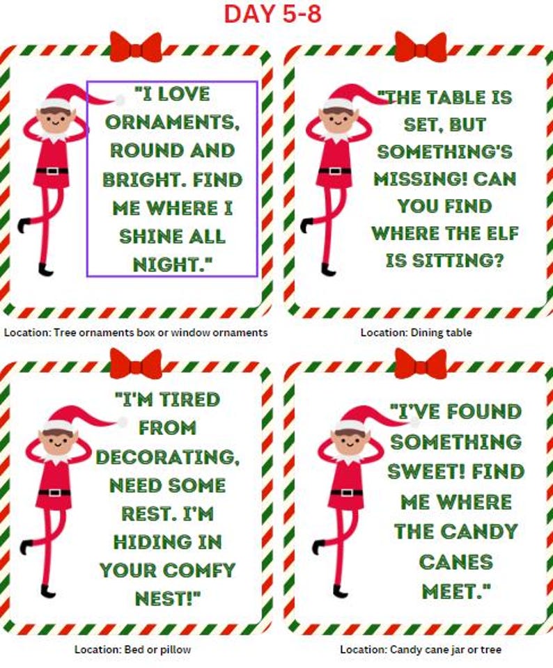 30-day Elf Scavenger Hunt Printable | Fun Holiday Elf Ideas for Kids ...
