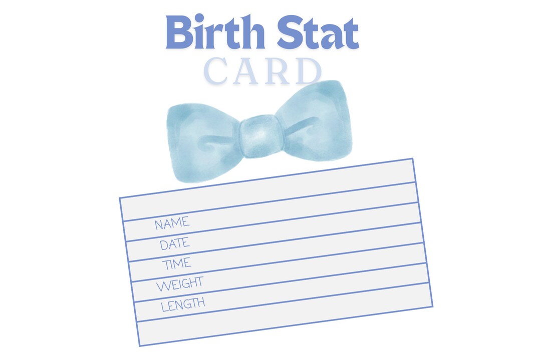 Printable Birth Stat Card, Hospital Crib Card for Baby, Baby Birth ...