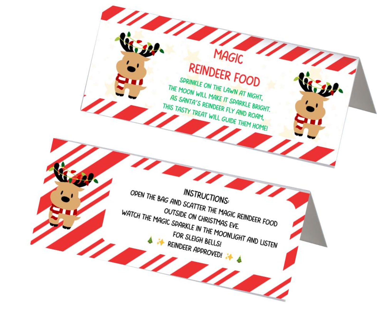 Reindeer Food Label Printable, Magic Reindeer Food Treat Bag Topper ...