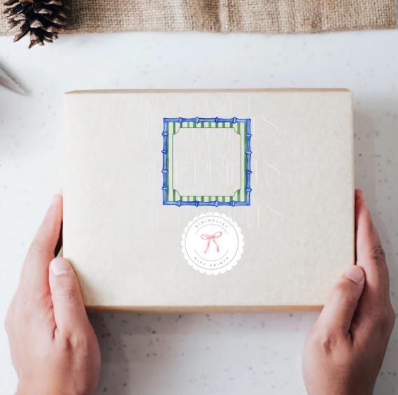 Bamboo Frame Clipart Watercolor Frame Clip Art Pretty Green and Blue ...