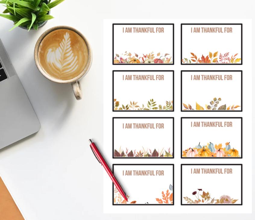 I Am Thankful for Cards, I Am Grateful for Cards, Thanksgiving ...