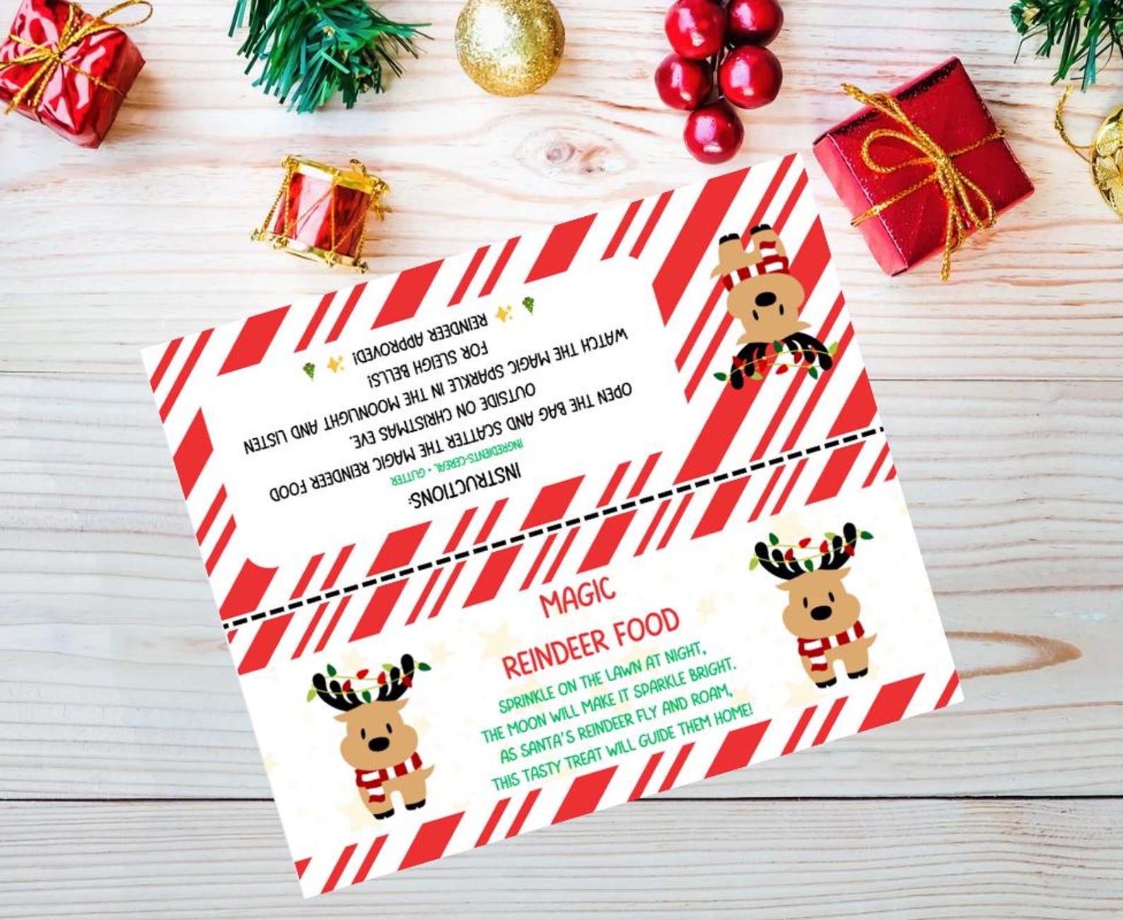Reindeer Food Label Printable, Magic Reindeer Food Treat Bag Topper ...