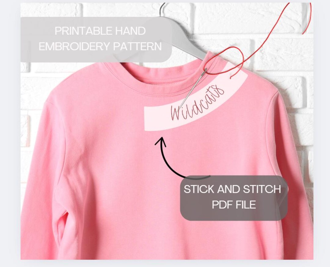 Wildcats Hand Embroidery Pattern, Wildcats Hand Embroidery PDF ...