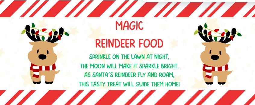 Reindeer Food Label Printable, Magic Reindeer Food Treat Bag Topper ...