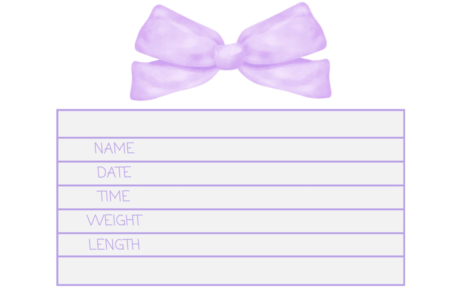 Printable Birth Stat Card, Hospital Crib Card for Baby, Baby Birth ...