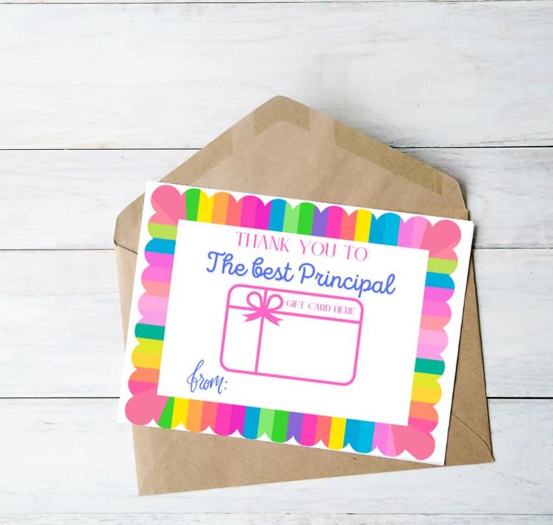 Principal Printable Card, Administration Thank You Card, Digital ...